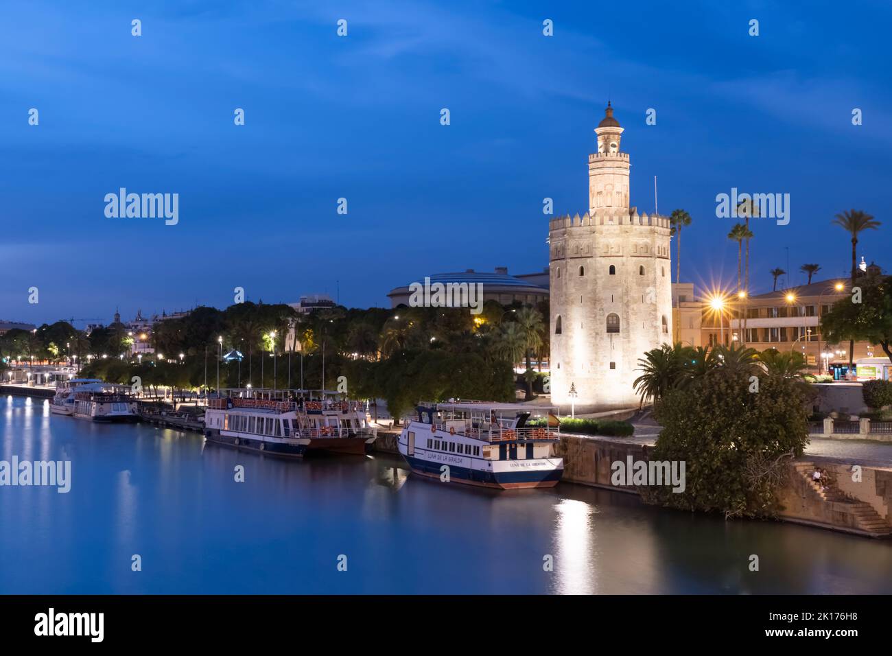 Seville, Spain, September 2nd 2021: View of the Torre del Oro and the ...