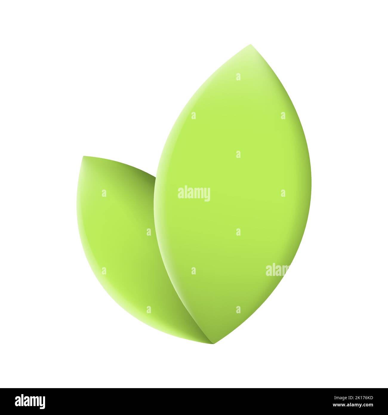 Plant Leaf 3D Icon Vector Illustration on White Background. Ecology ...