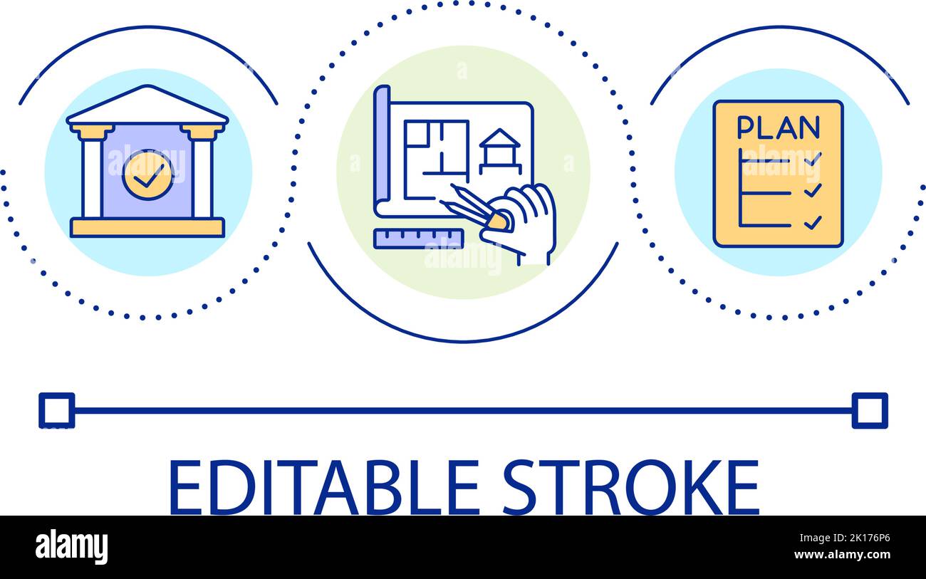 Approving housing plan loop concept icon Stock Vector Image & Art - Alamy