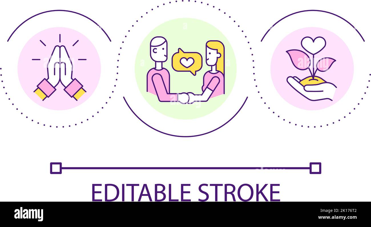 Growing together in relationship loop concept icon Stock Vector Image ...