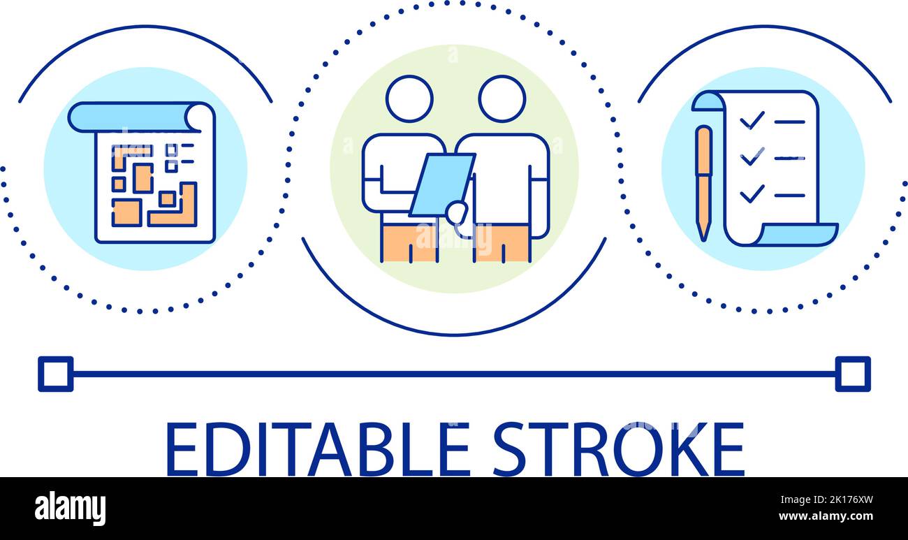 Create plan of building loop concept icon Stock Vector Image & Art - Alamy