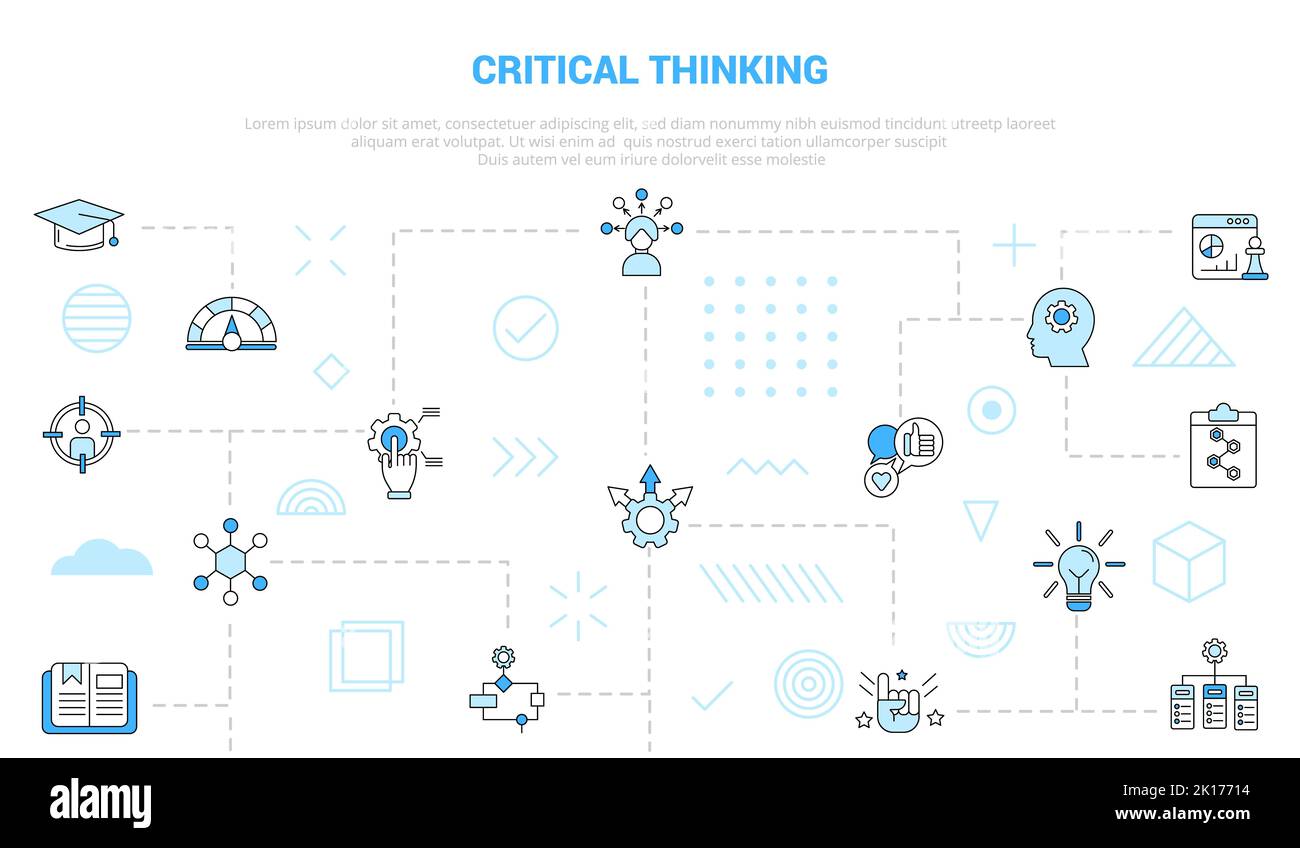 critical thinking concept with icon set template banner with modern ...