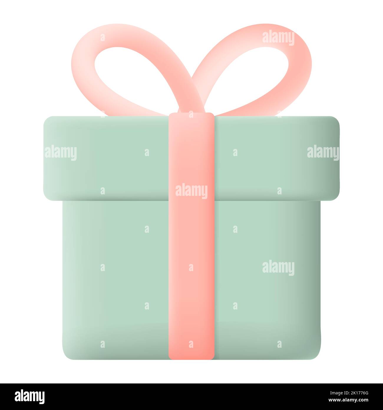 Blue Christmas Gift Box 3D Icon Vector Illustration on White Background ...