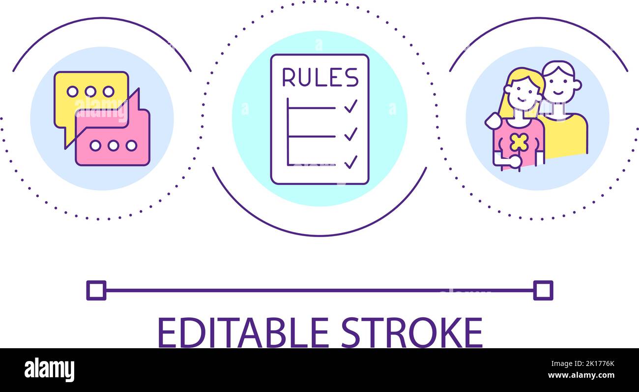 Setting rules for happy relationship loop concept icon Stock Vector ...
