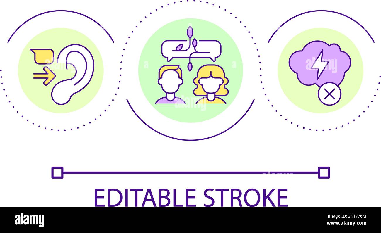 Healthy communication in relationships loop concept icon Stock Vector ...