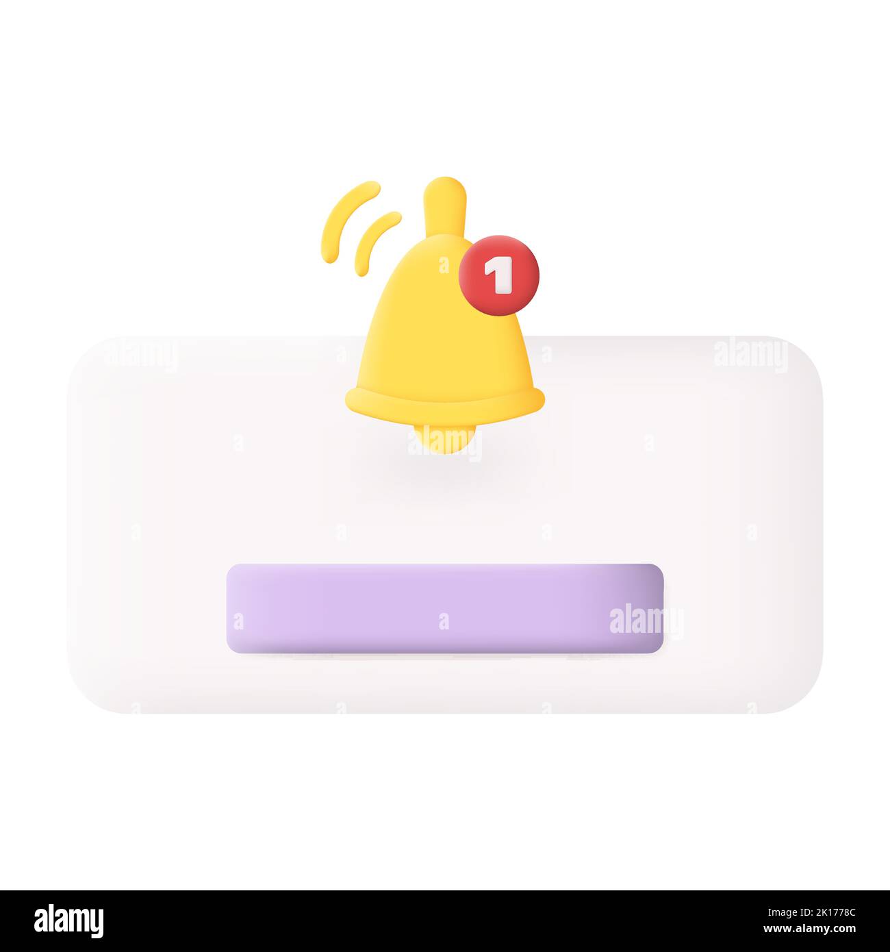 Reminder Notification Bell 3D Icon Vector Illustration on White ...
