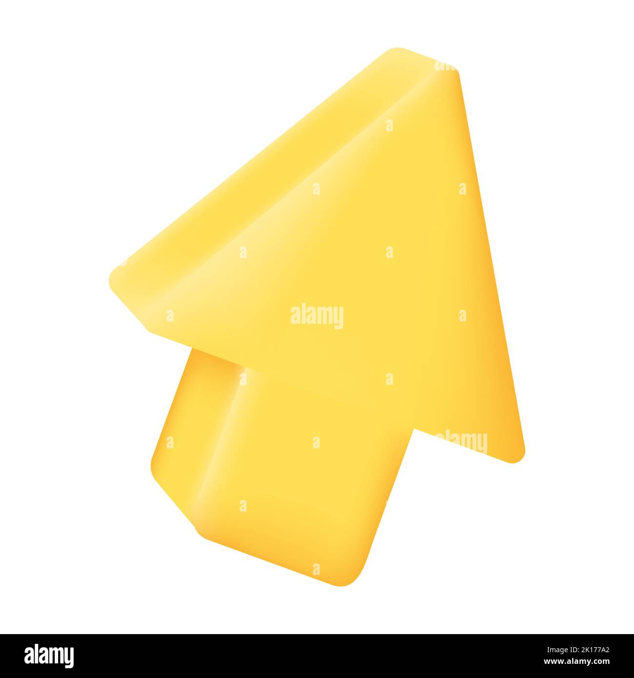 Yellow Arrow Pointer, Mouse Cursor 3D Icon Vector Illustration on White ...
