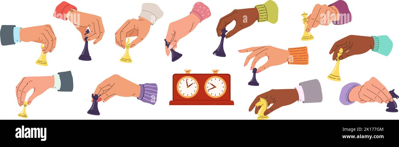 Chess in hands. People hold chess pieces, intelligence game with pawn ...