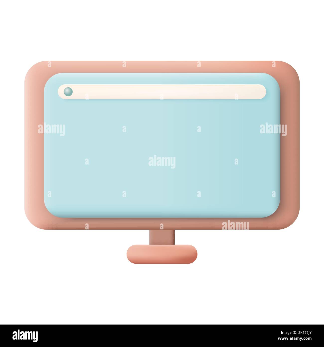 Computer Screen 3D Icon Vector Illustration on White Background, Empty ...