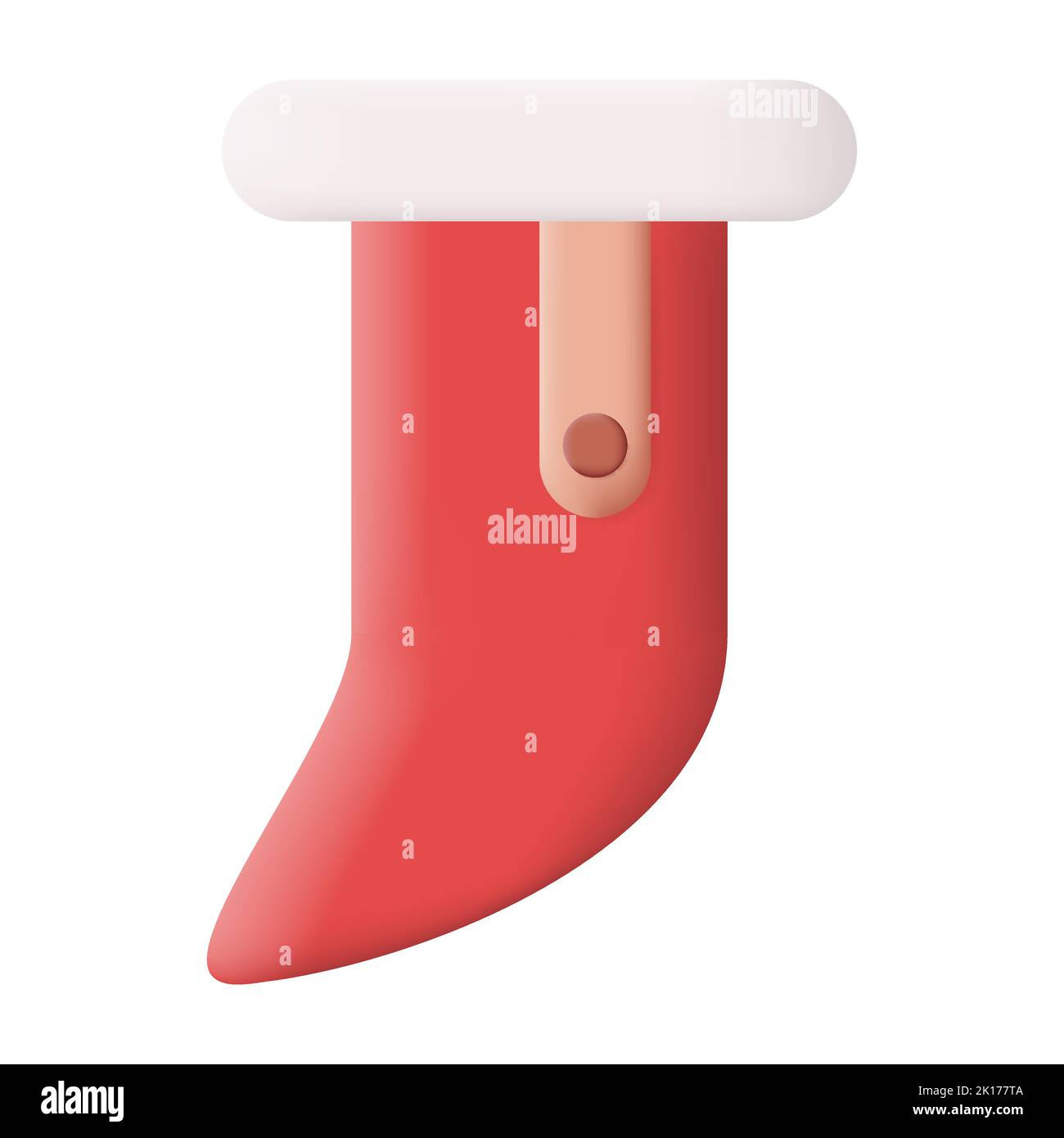 Christmas Red Santa Boot 3D Icon Vector Illustration on White ...