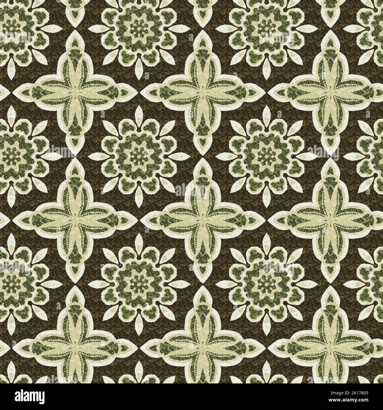 Mosaic geometric green seamless texture pattern. Trendy kaleidoscope ...