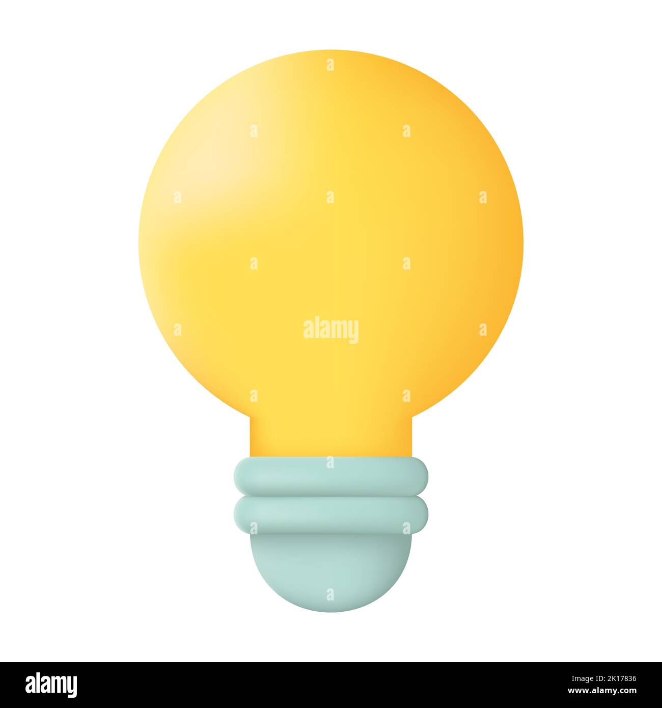Yellow Light Bulb 3D Icon Graphic Vector Illustration Stock Vector ...