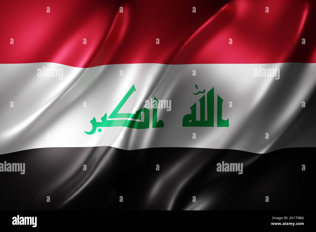 3d rendering of a silked Iraq flag Stock Photo - Alamy