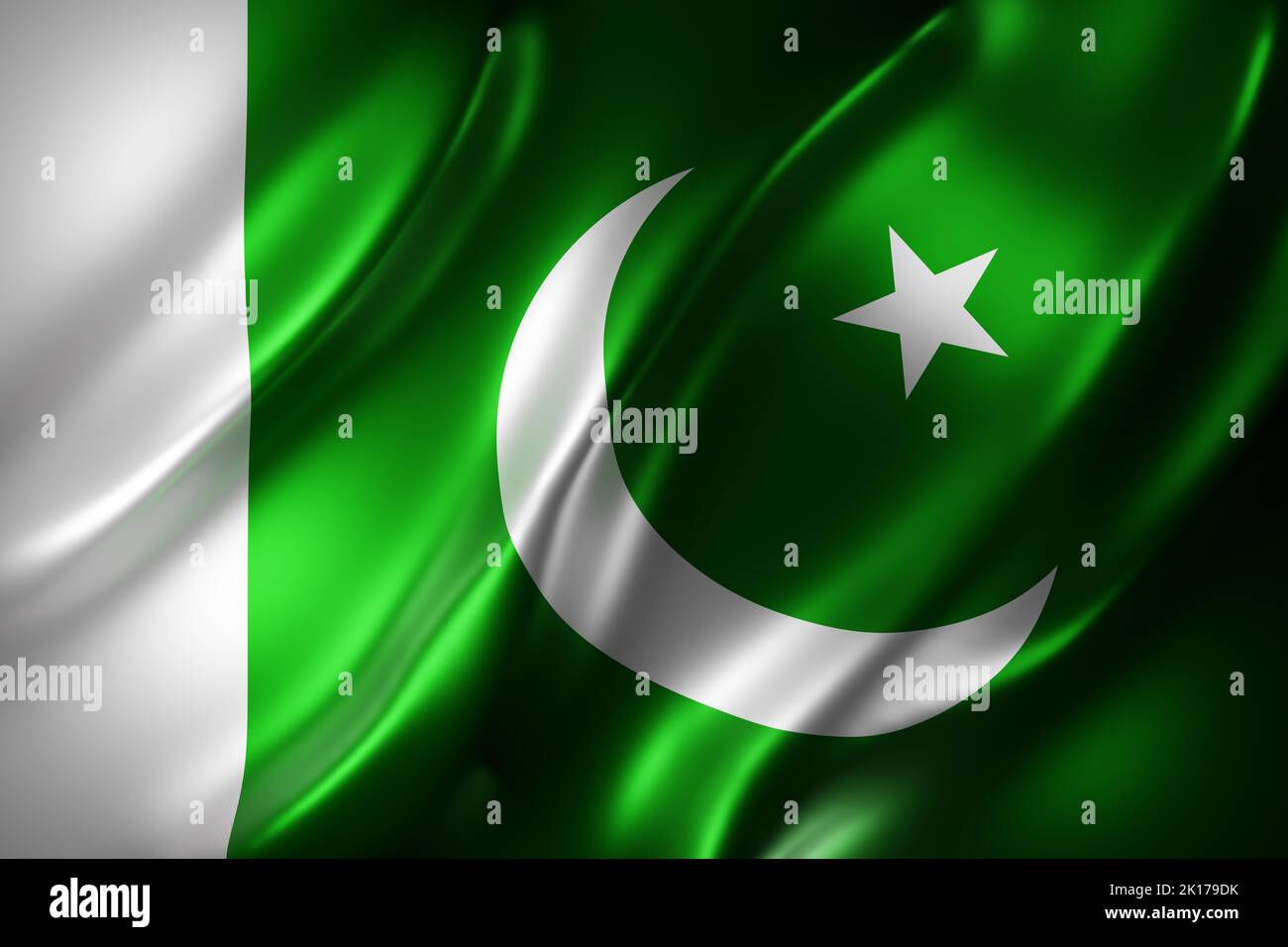 3d rendering of a silked Pakistan flag Stock Photo - Alamy