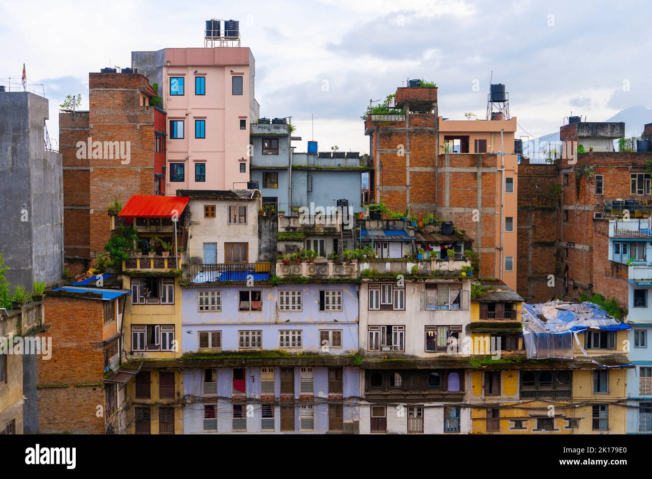 Colorful buildings in Kathmandu, Nepal Stock Photo - Alamy
