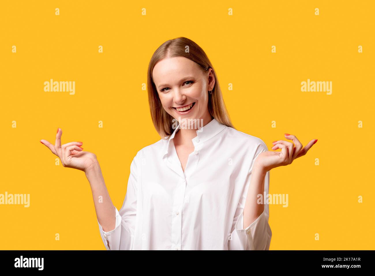 Special offer. Happy woman. Female lifestyle. Success motivation ...