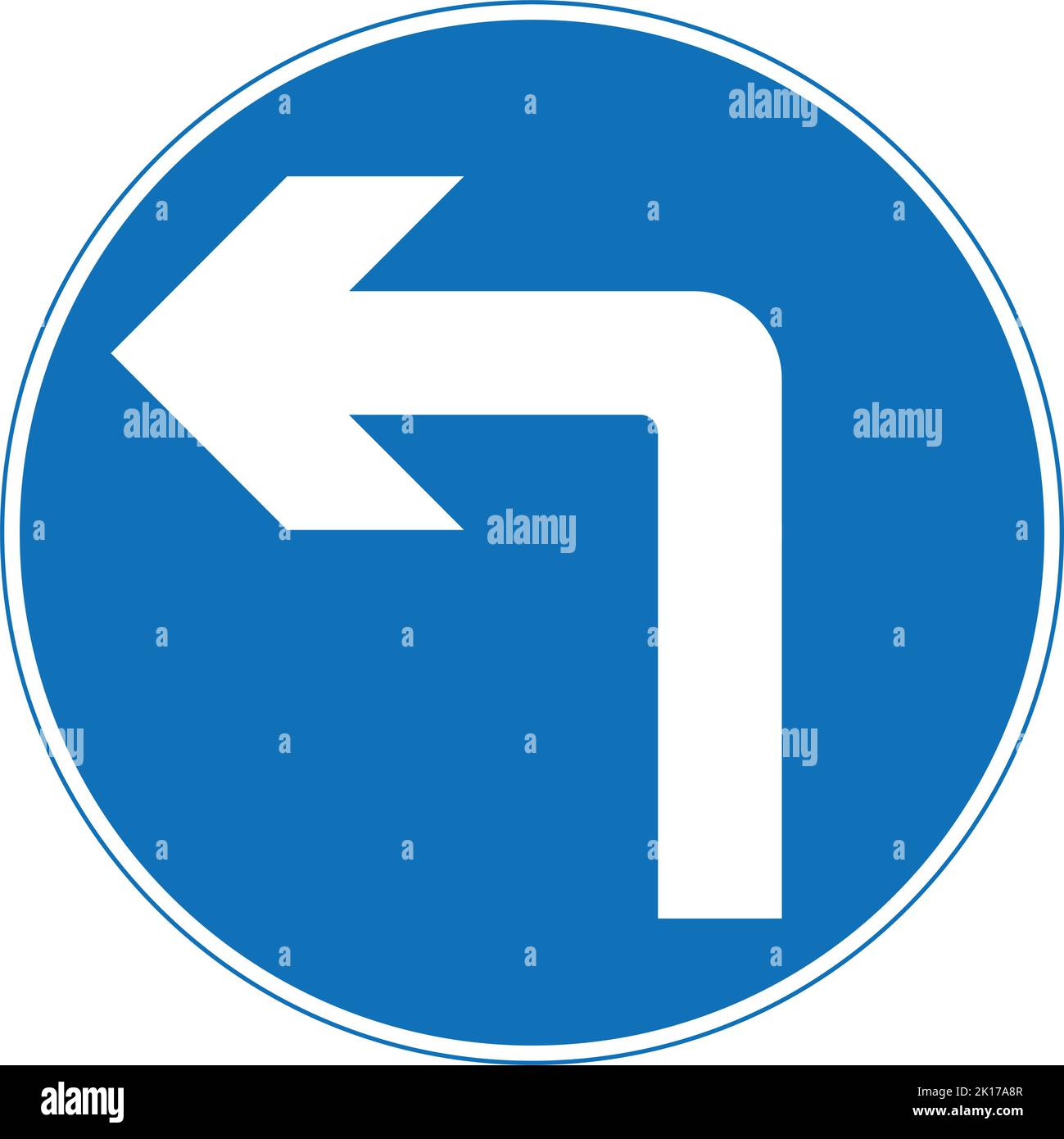 Turn left ahead (right if symbol reversed), The Highway Code Traffic Sign, Signs giving orders ...