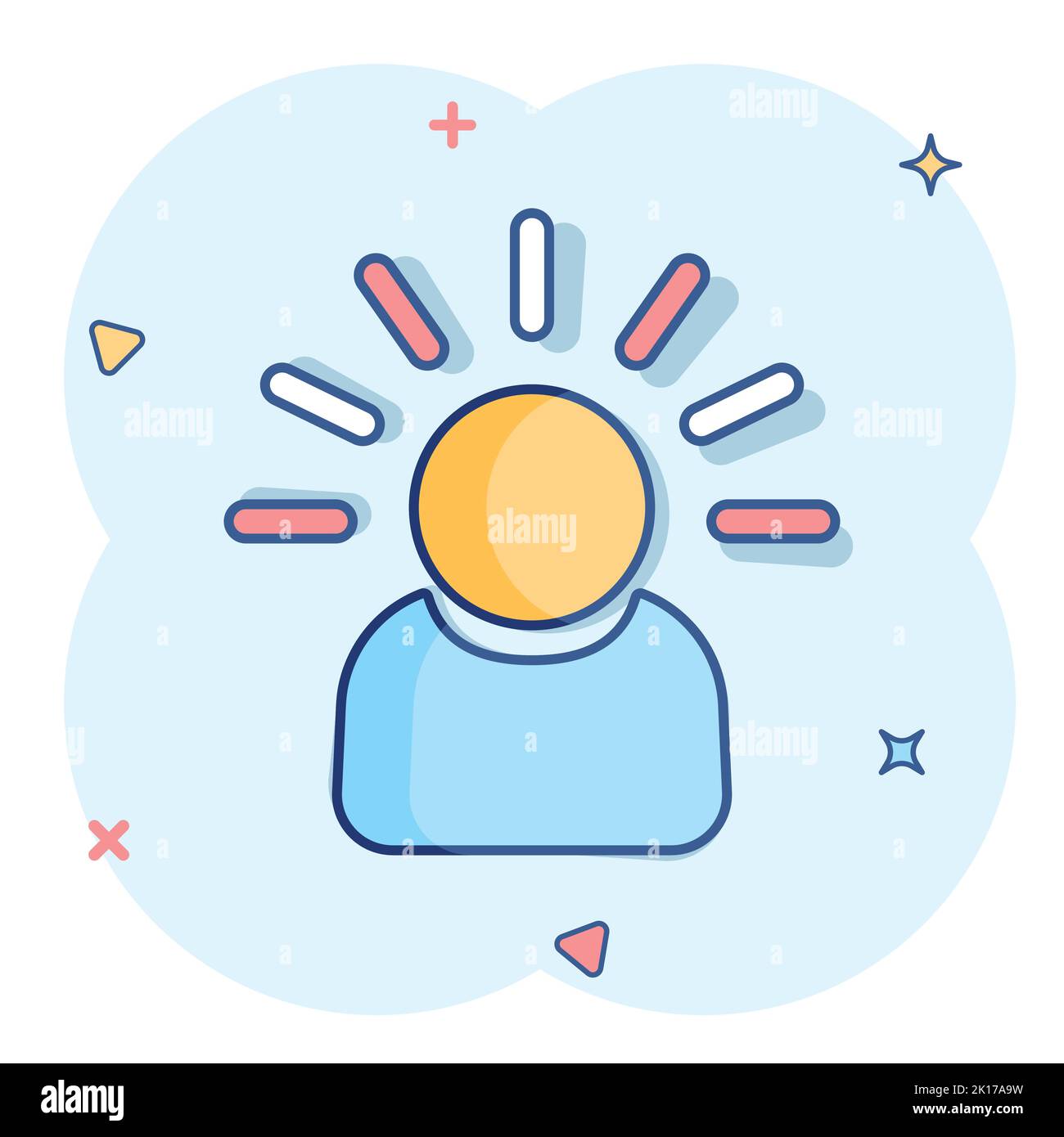 Mind people icon in comic style. Human frustration vector cartoon ...