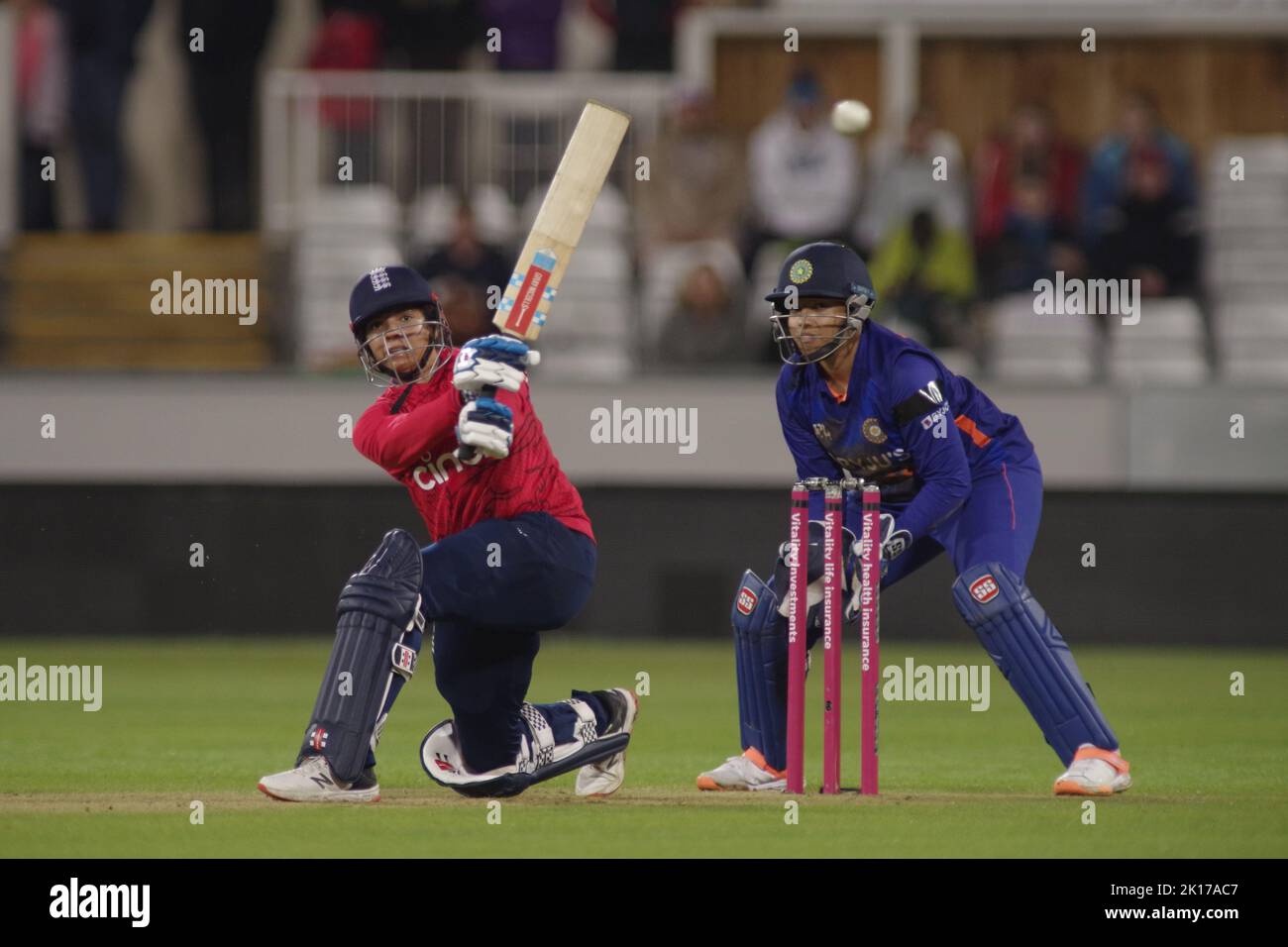 Chester le Street, England, 10 September 2022. Sophia Dunkley batting ...
