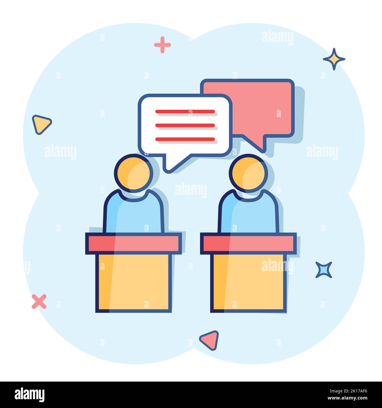 Politic debate icon in comic style. Presidential debates vector cartoon ...
