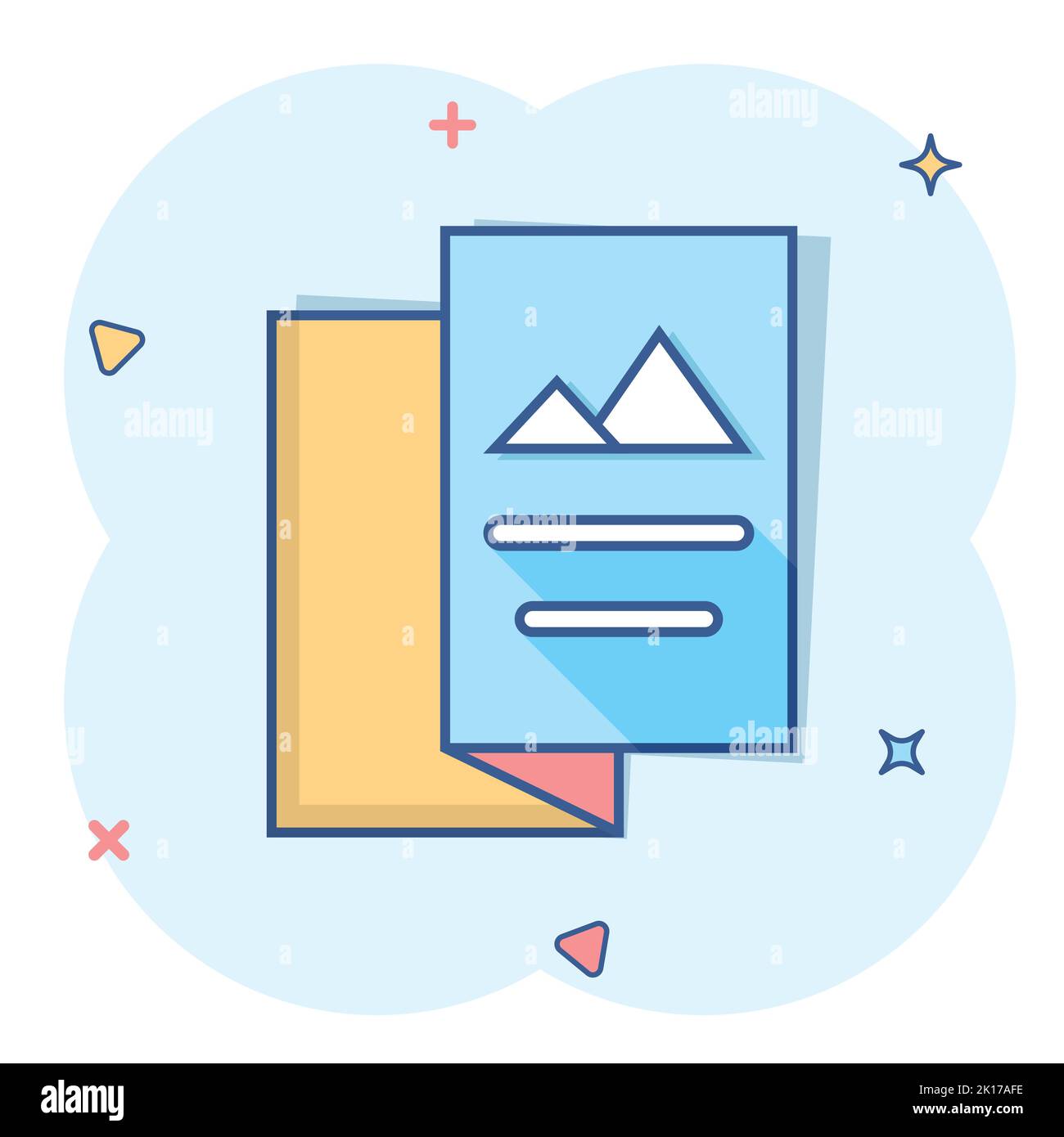 Flyer leaflet icon in comic style. Brochure sheet vector cartoon ...