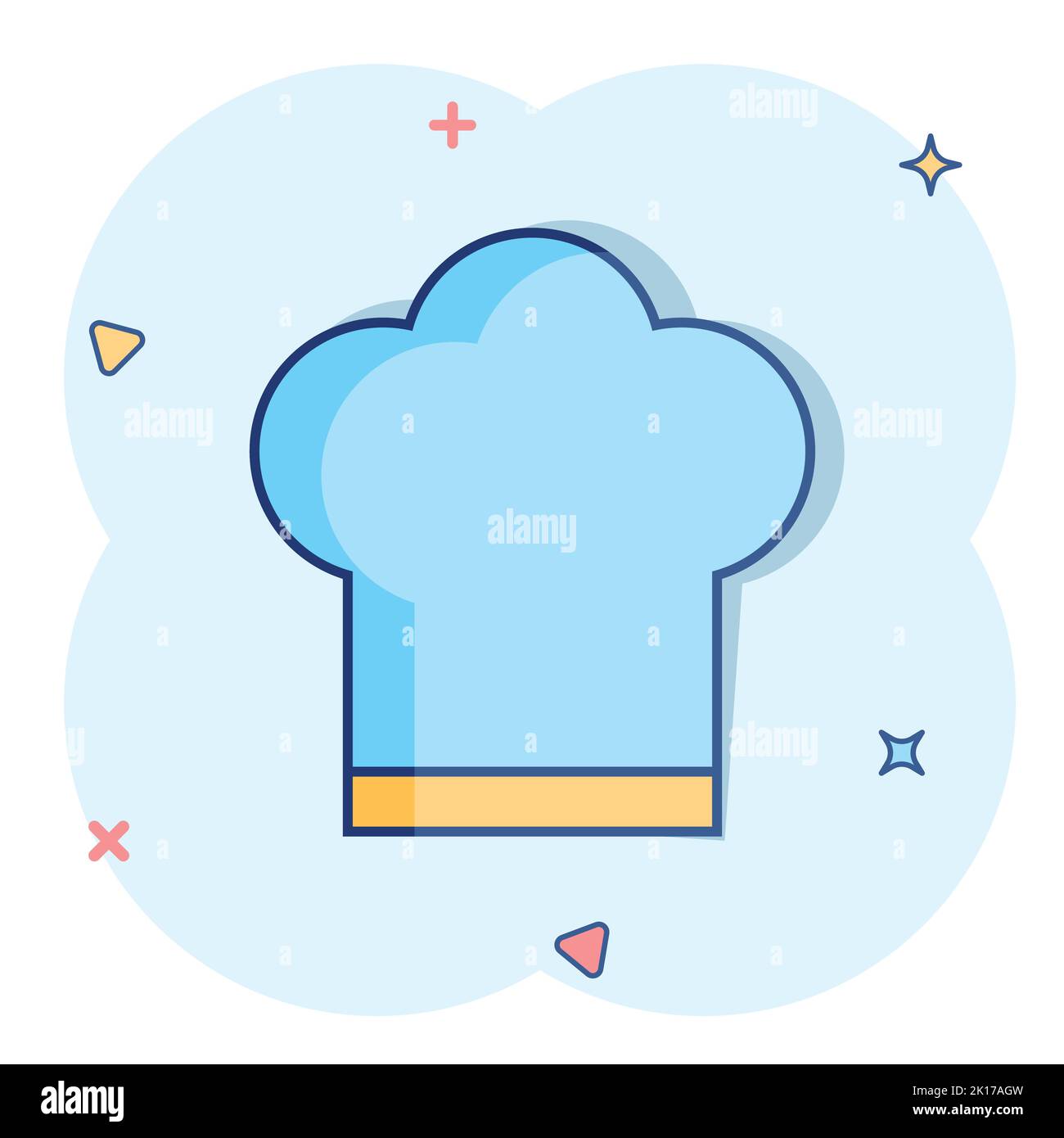 Chef hat icon in comic style. Cooker cap vector cartoon illustration ...