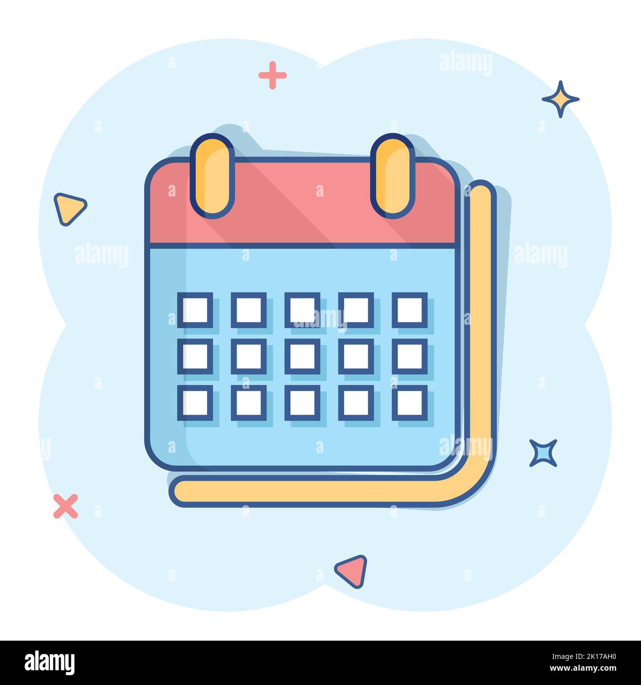 Calendar organizer icon in comic style. Appointment event vector ...