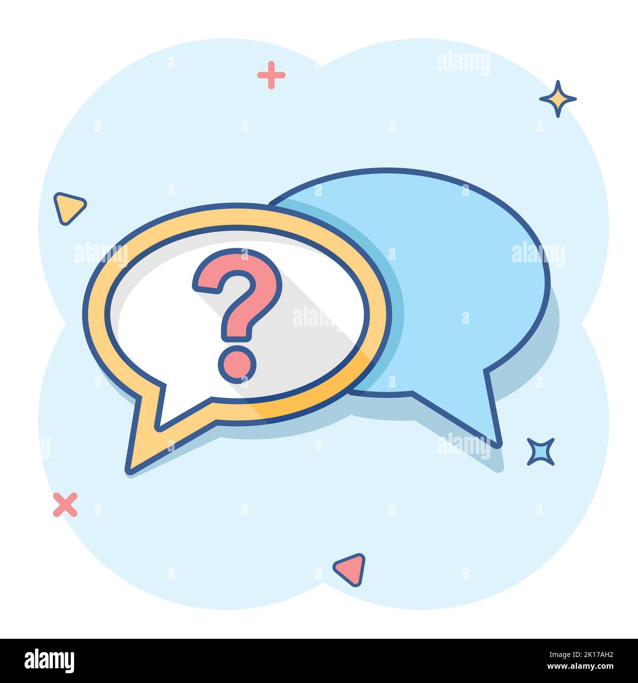 Question mark icon in comic style. Discussion speech bubble vector ...
