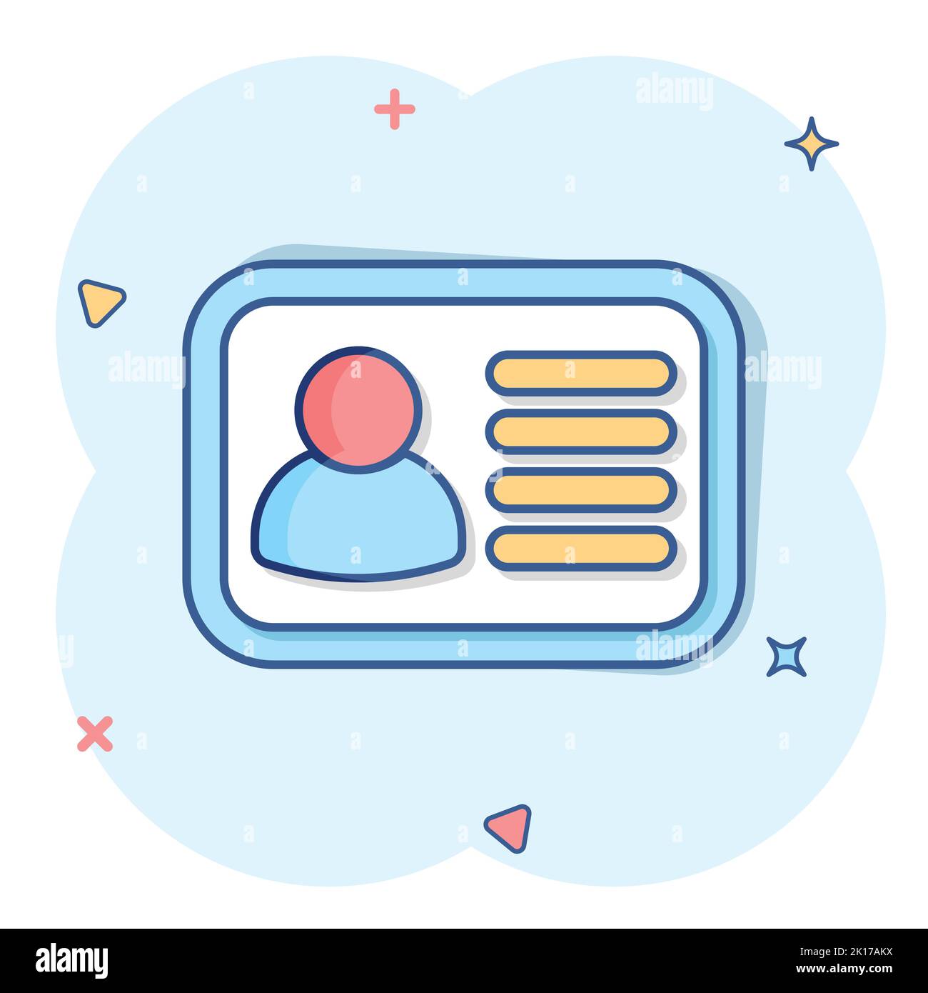 Id card icon in comic style. Identity badge vector cartoon illustration ...