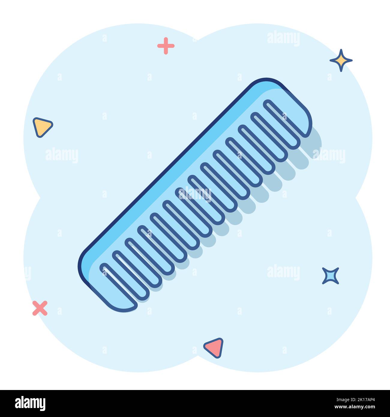 Hair brush icon in comic style. Comb accessory vector cartoon ...