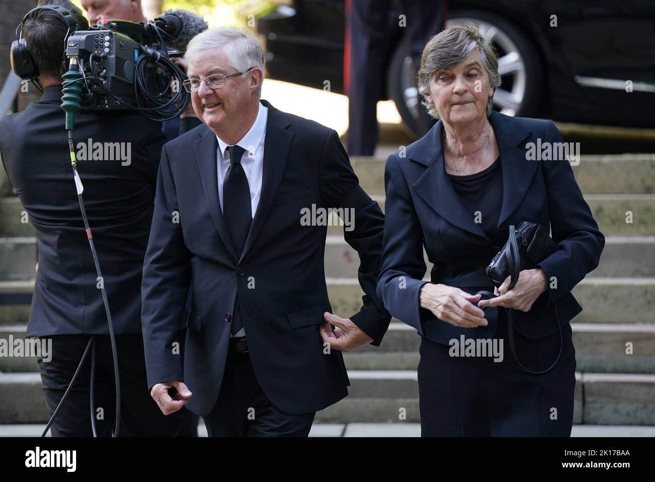 Wales's First Minister Mark Drakeford and wife Clare arriving at ...