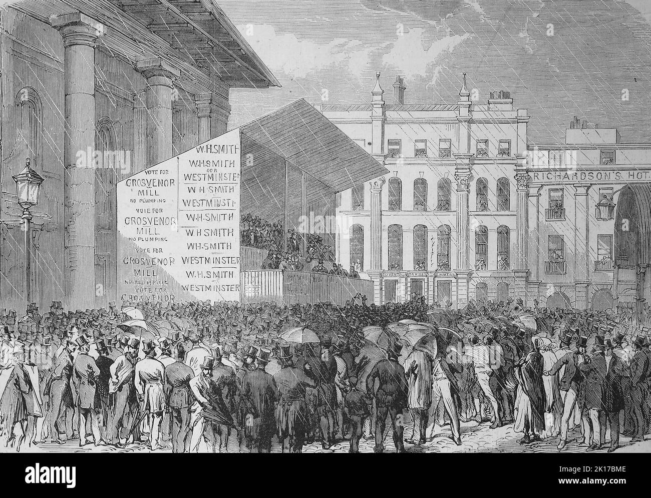 Wahlkampf bei den Parlamentswahlen in London um 1869, England ...