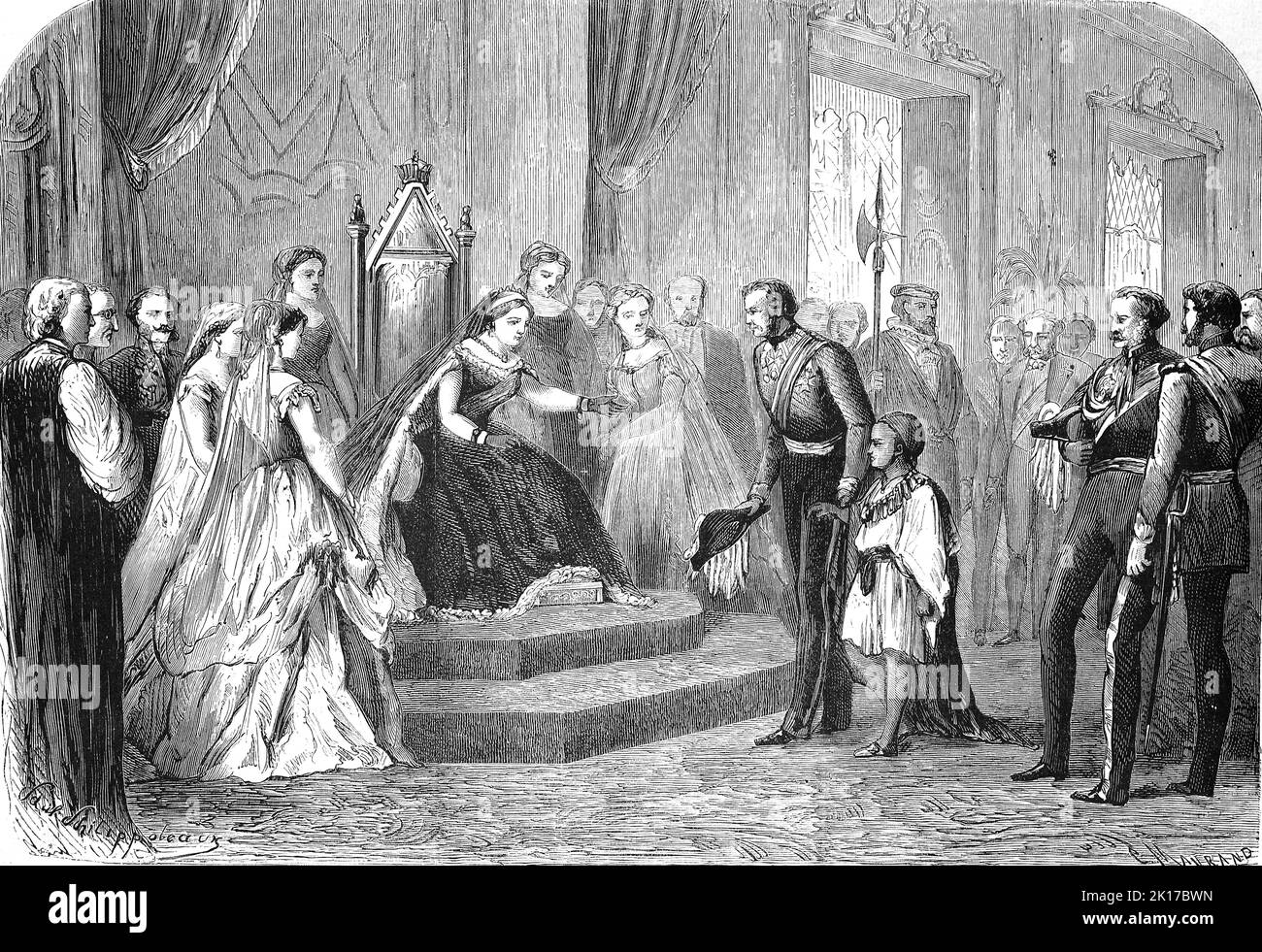 General Robert Napier stellt der englischen Königin Victoria den Sohn ...