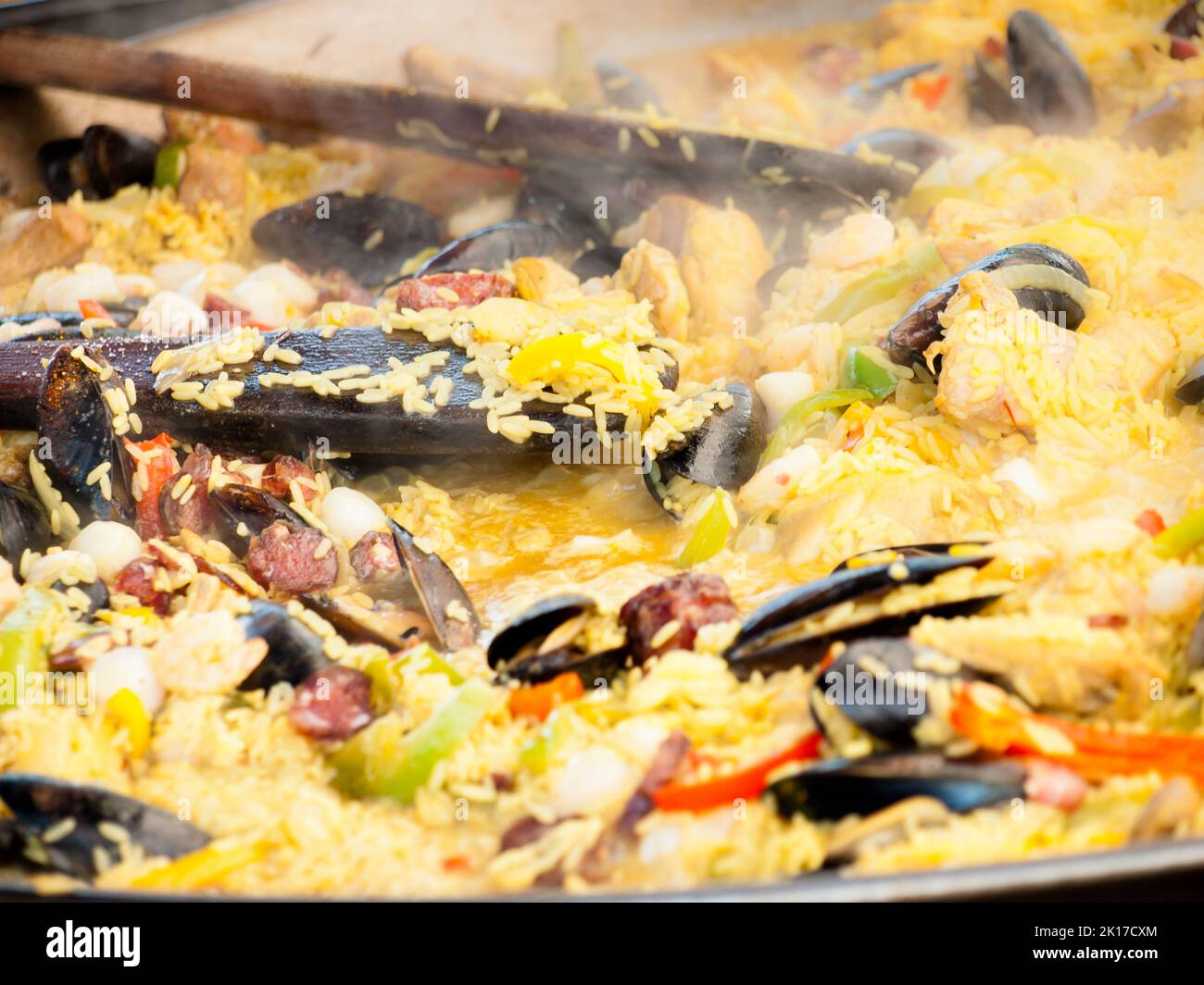 Fryed clams with rice Stock Photo - Alamy
