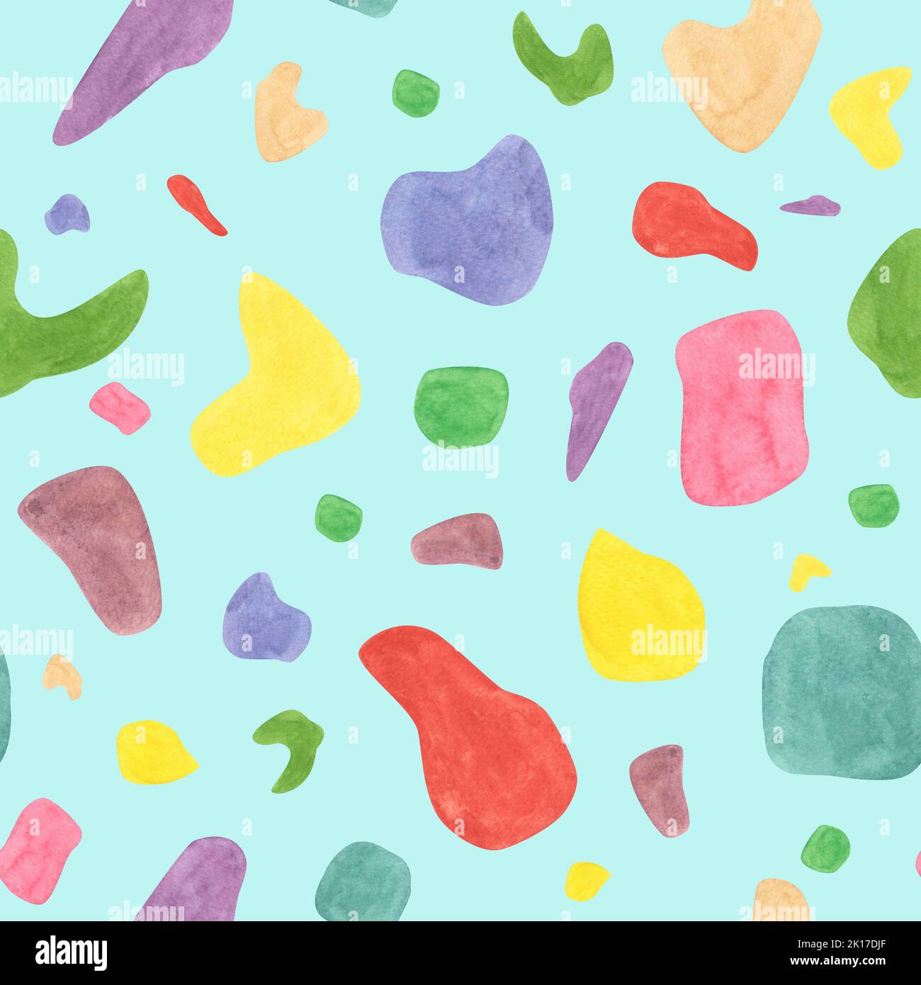 Colored bright spots of abstract shape on a blue background. Seamless ...