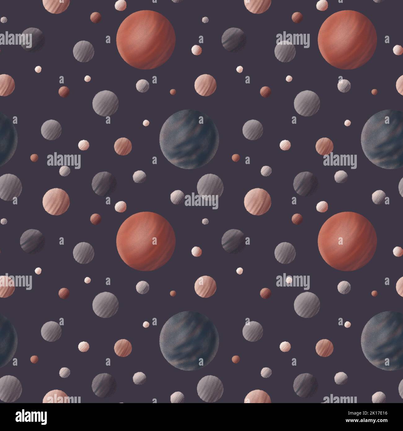 Planets seamless pattern. Space illustration on a dark background ...