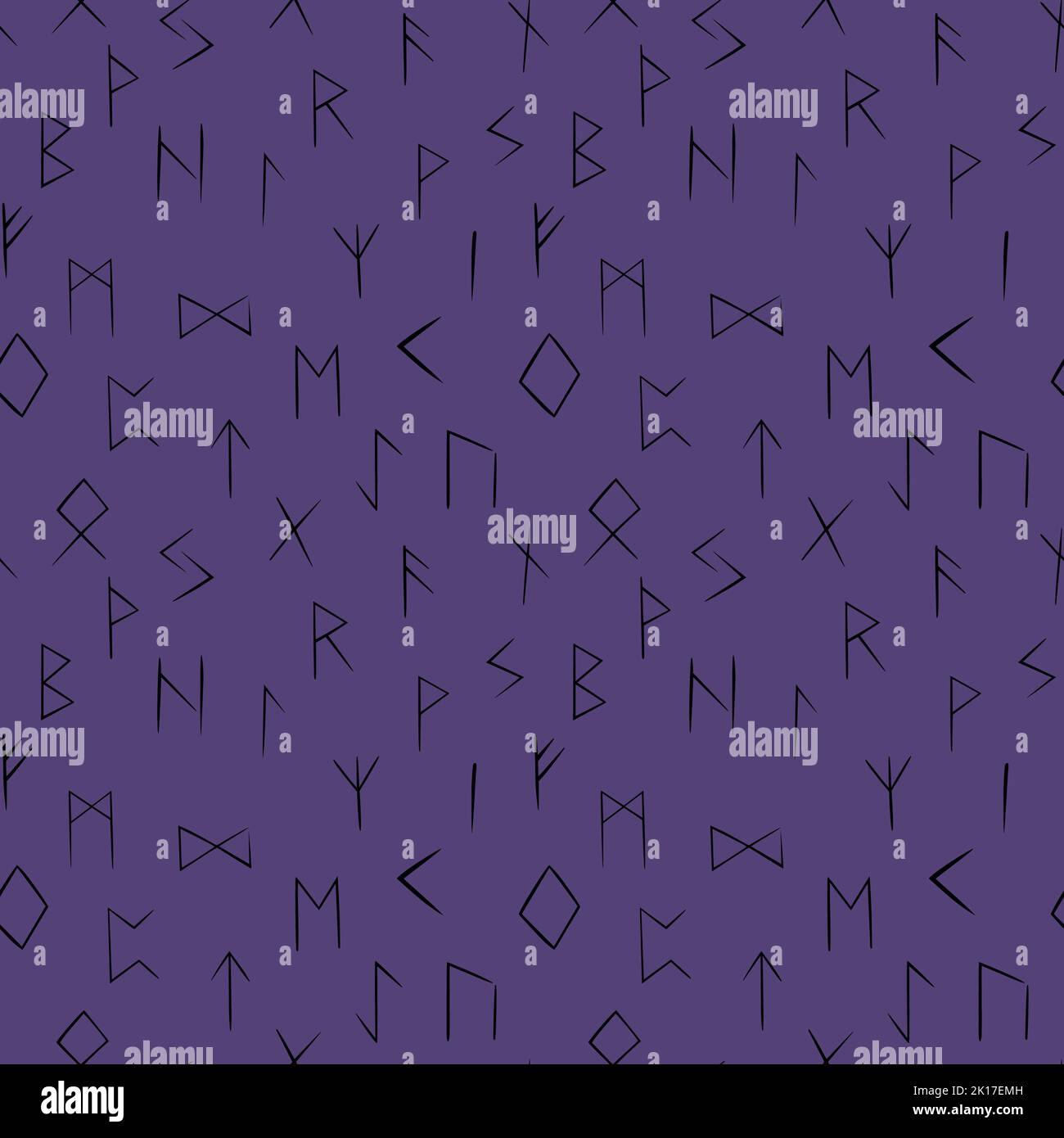 Mystical symbols of runes on a purple background. Graphic rune alphabet ...
