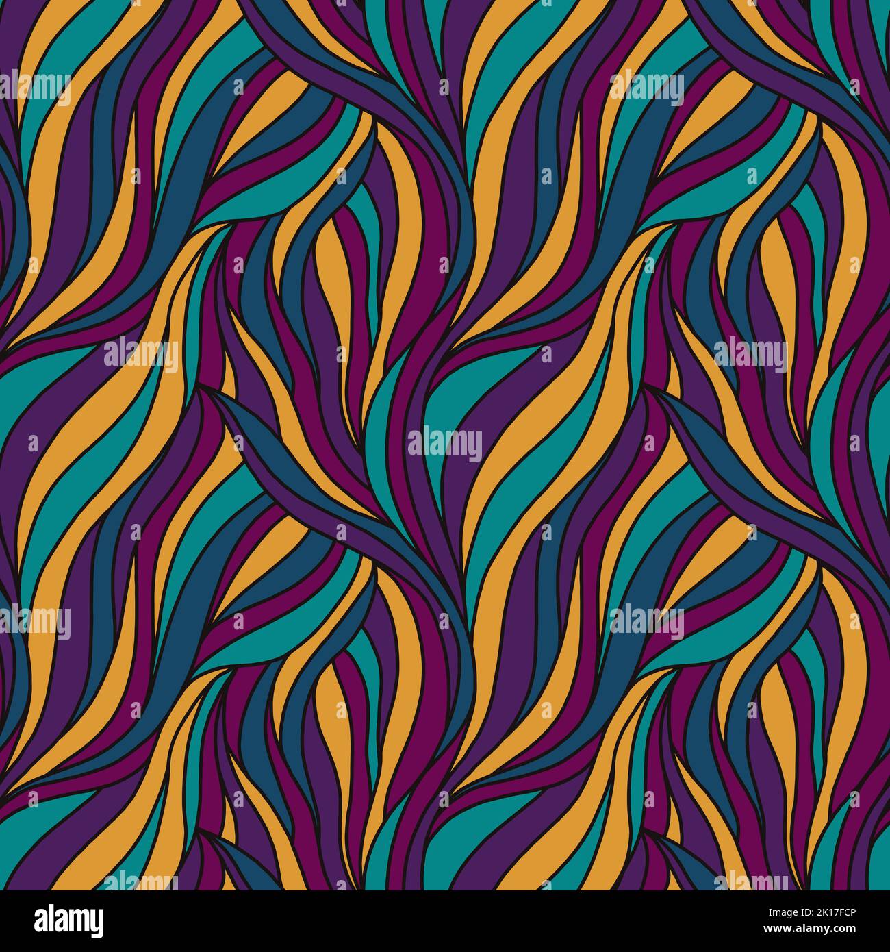 Abstract seamless pattern. Bright wavy stripes. Interlocking lines ...