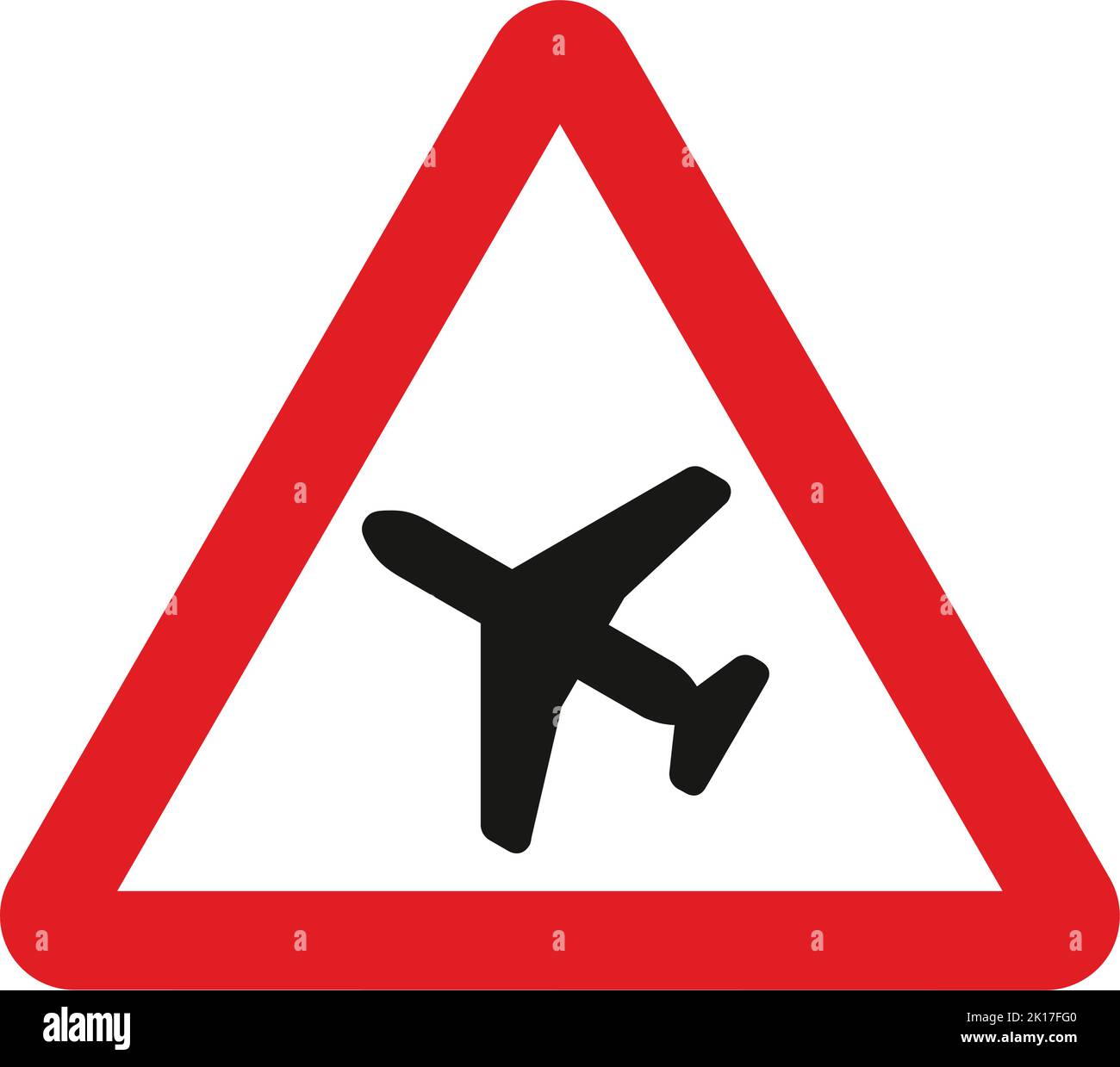 Warning sign highway code low flying aircraft or sudden aircraft noise ...