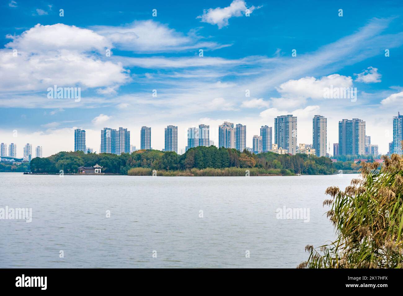 Across Lake Li, the city of Wuxi Stock Photo - Alamy