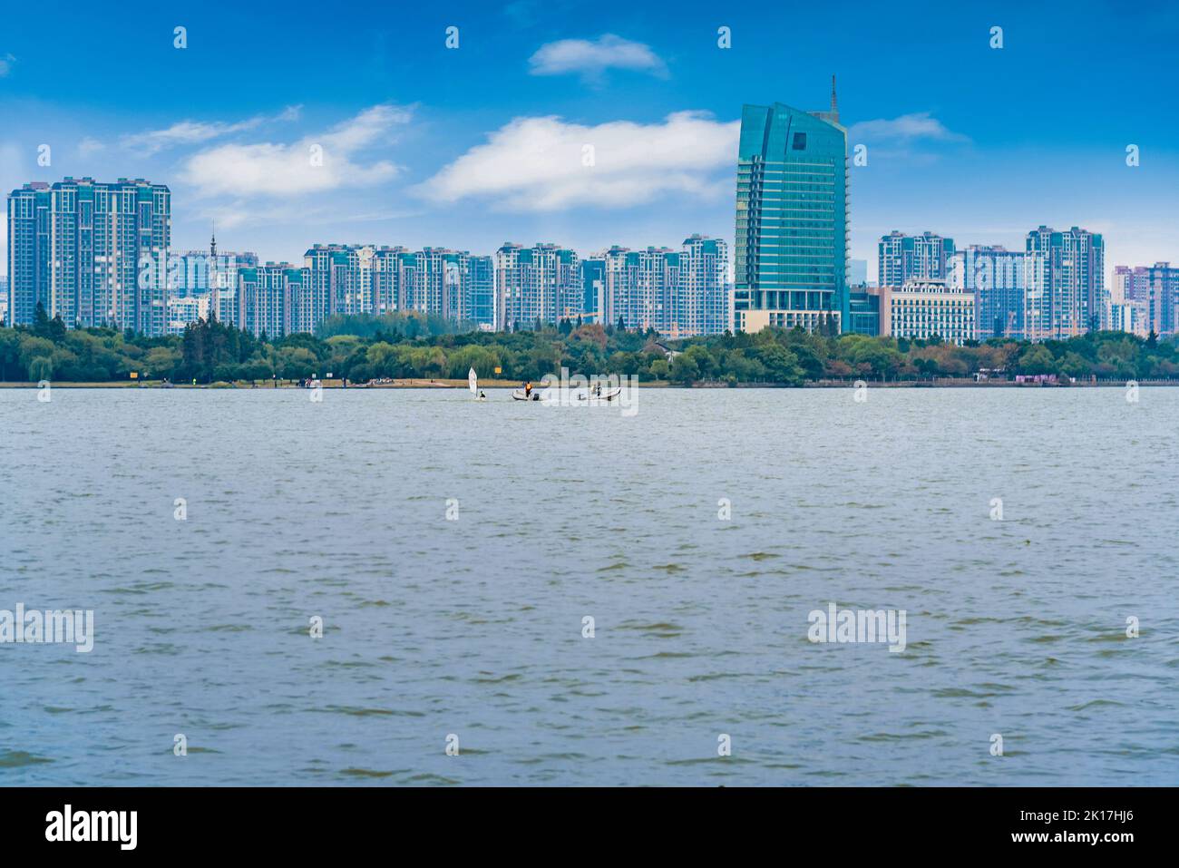 Across Lake Li, the city of Wuxi Stock Photo - Alamy