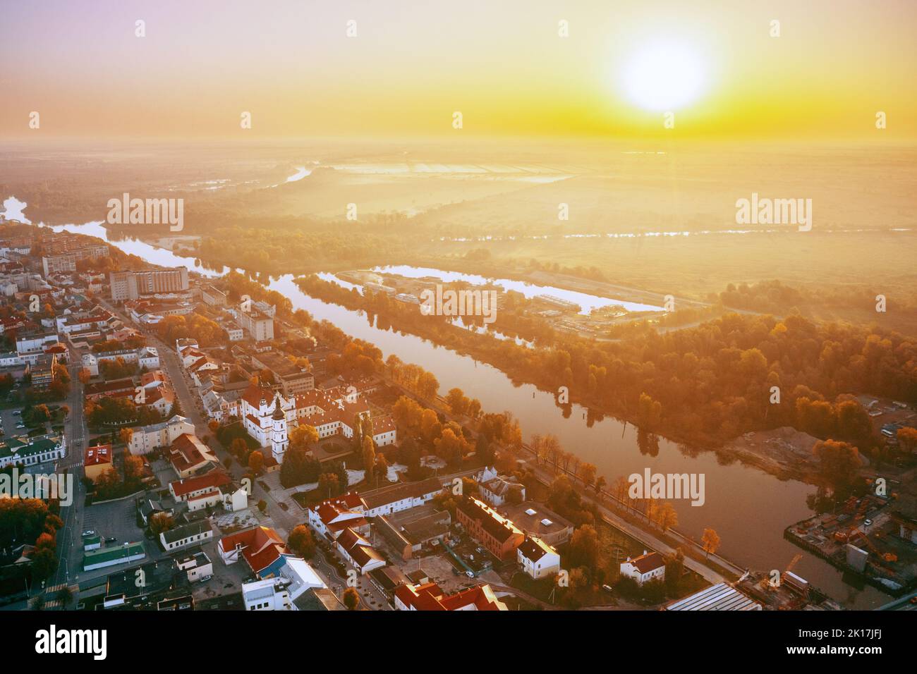 Pinsk, Brest Region, Belarus. Cityscape Skyline In Autumn Morning ...