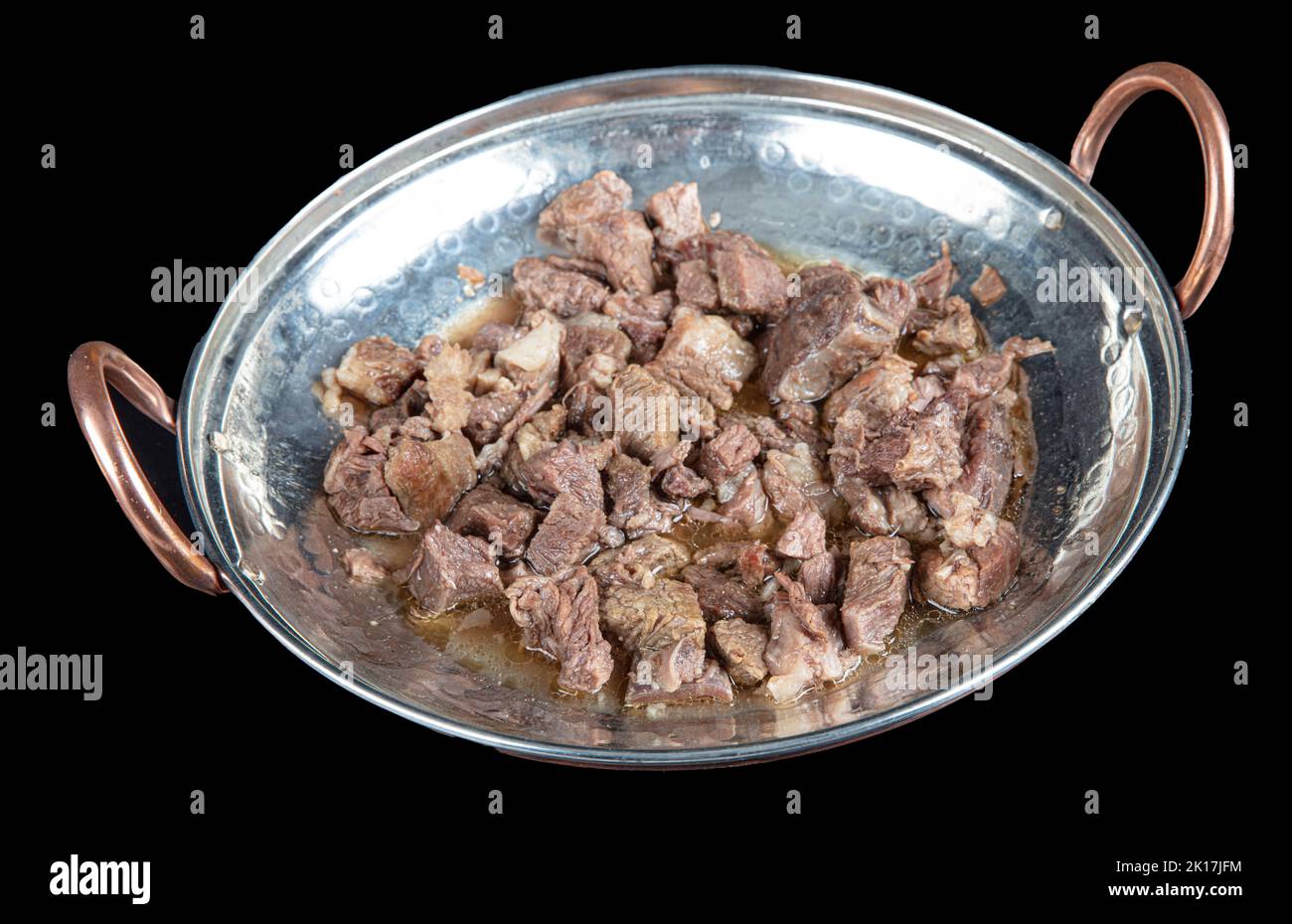 Turkish Food Et Kavurma. Meat Saute Turkish Et sote on black ground ...