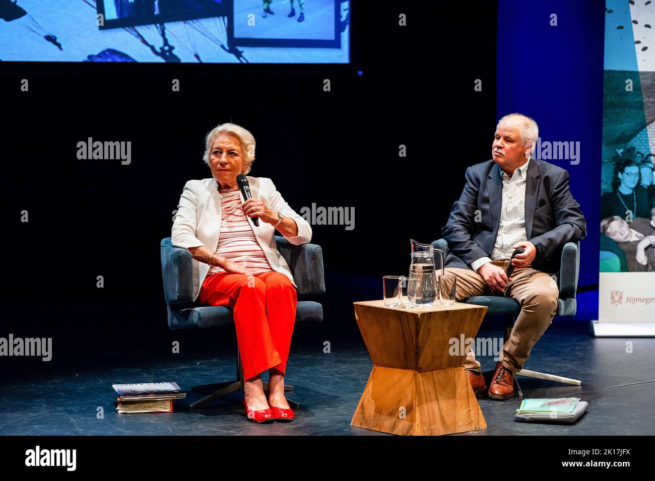 Reineke Kramer (left), production assistant and Cees Lange (right), an ...