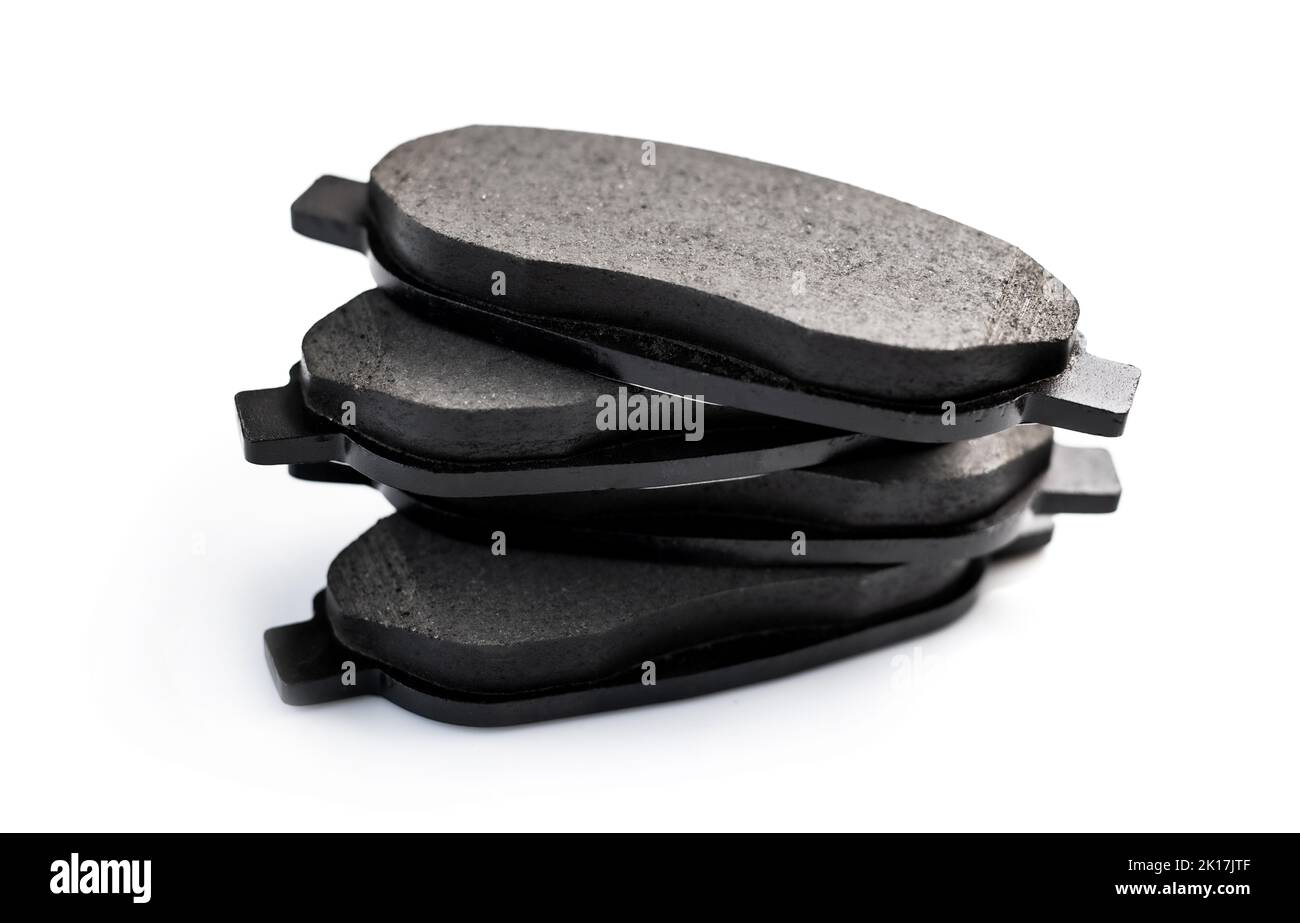 Brake pads on white background Stock Photo - Alamy