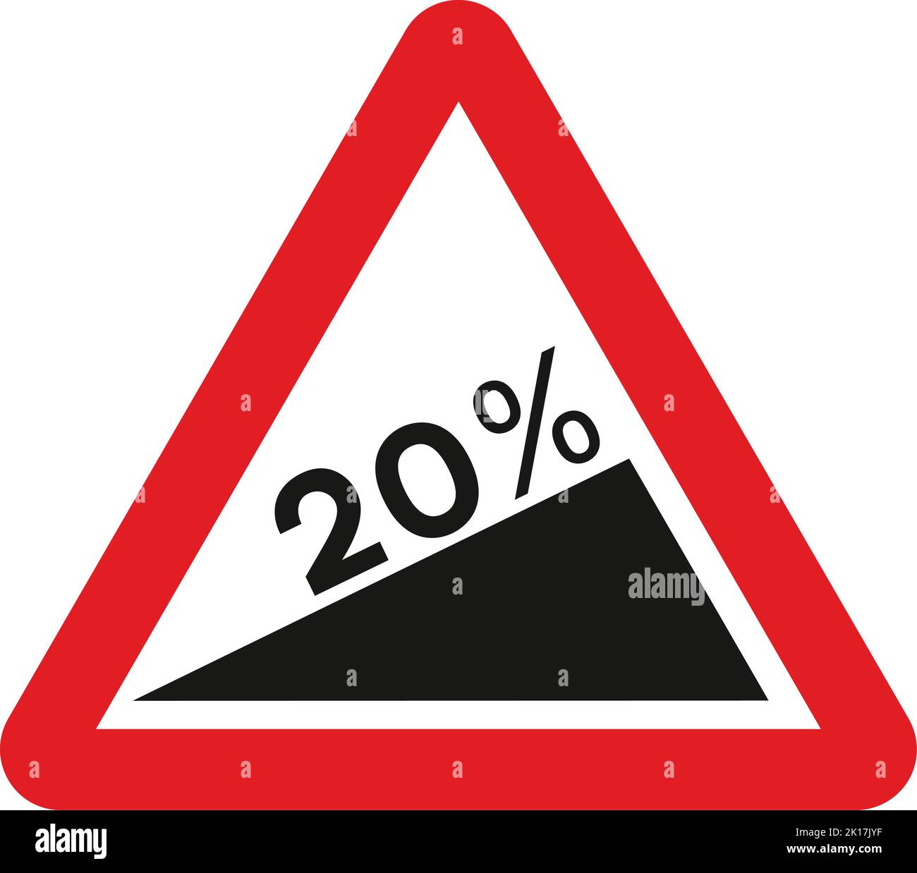 Uk steep hill warning sign Stock Vector Images - Alamy