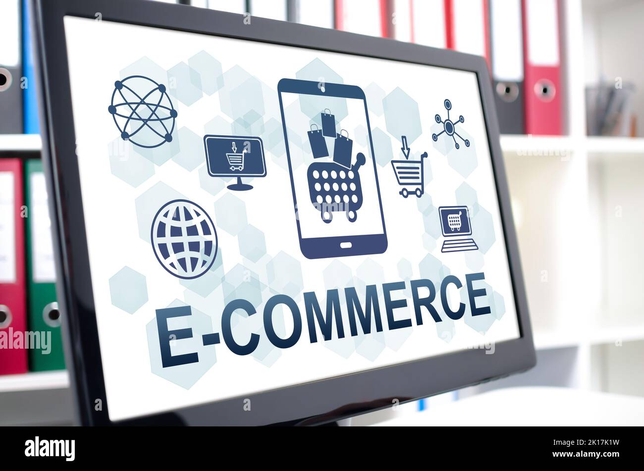 E-commerce concept shown on a computer screen Stock Photo - Alamy