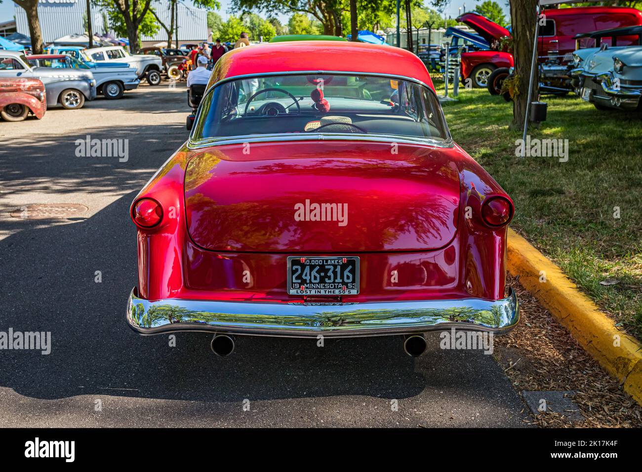 Falcon Heights, MN - June 18, 2022: High perspective rear view of a ...