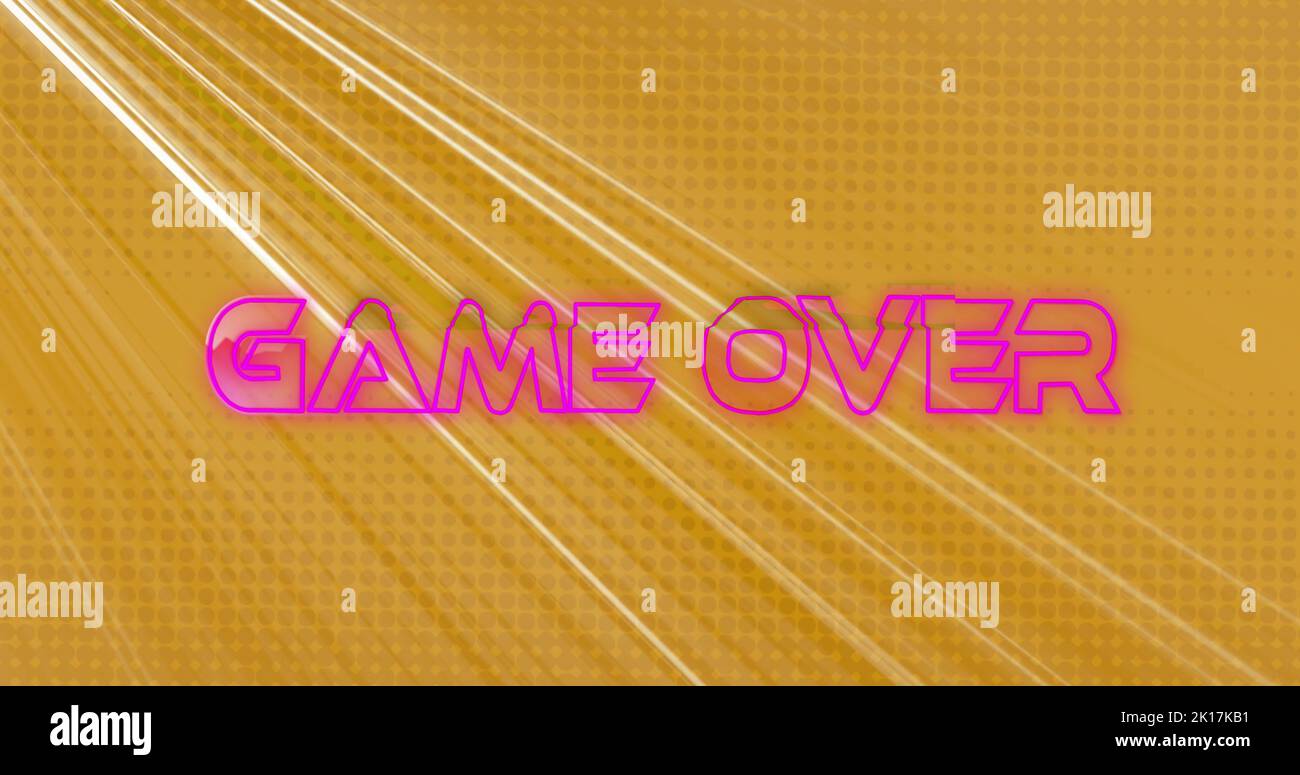 Image of game over text over light trails Stock Photo - Alamy