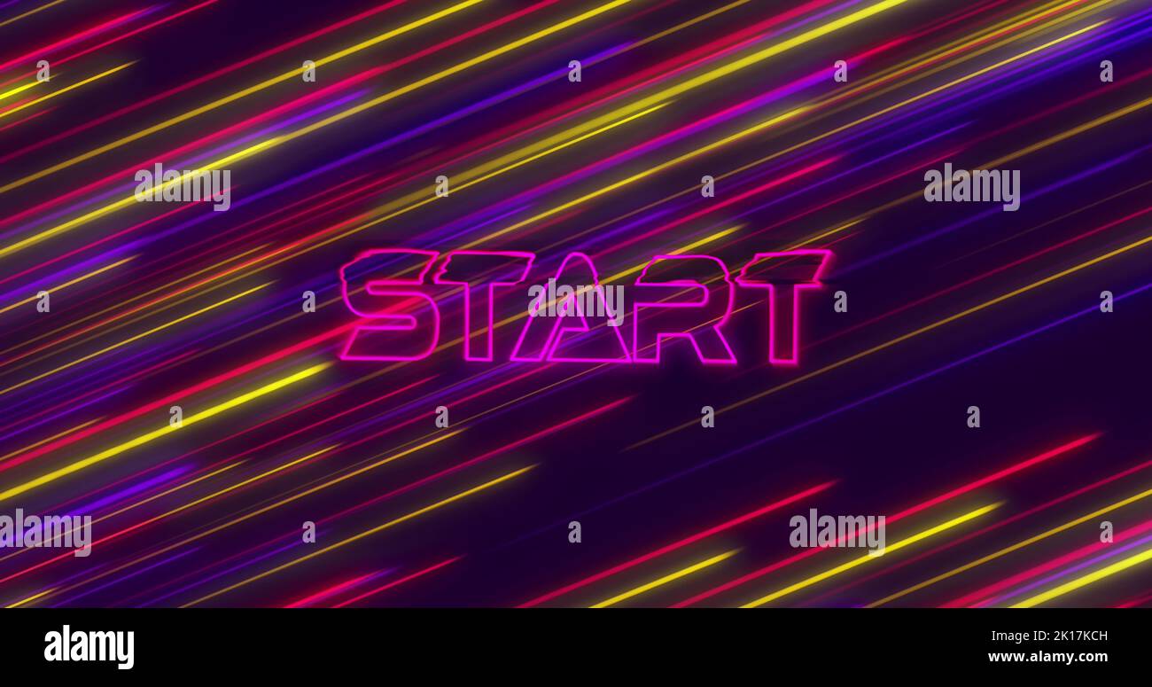 Image of start text over light trails Stock Photo - Alamy
